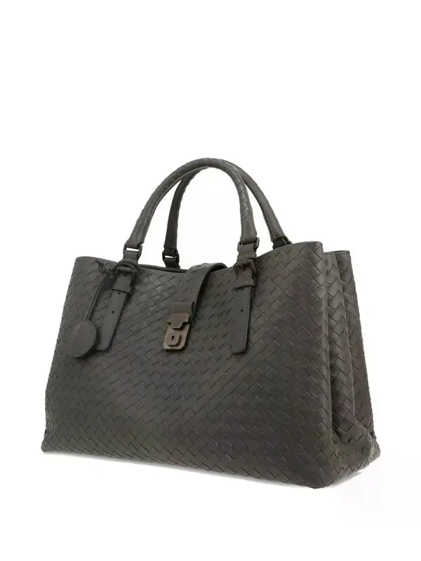 Bottega Veneta 2010s Roma Intrecciato Leather Tote Bag - Grey