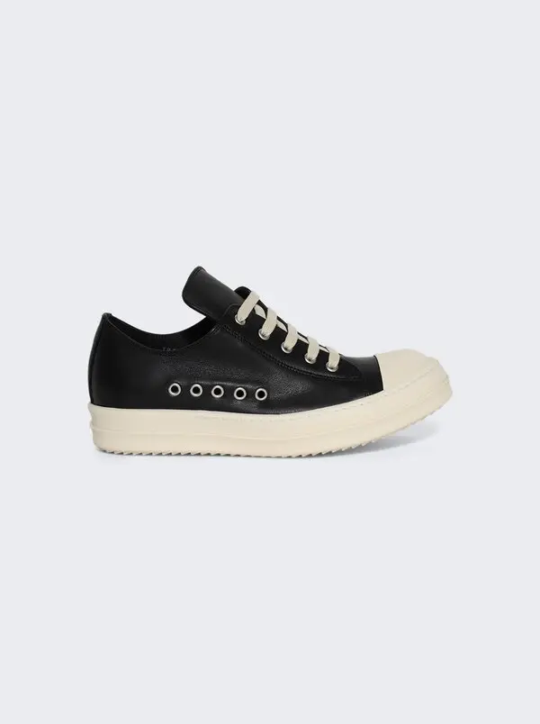 Rick Owens Temple Low Grommet Sneakers - Black