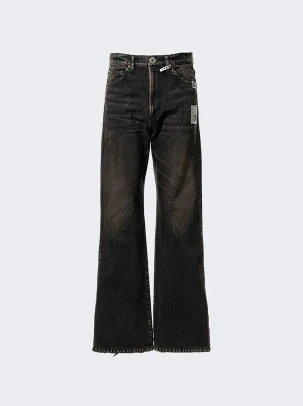 Mihara Yasuhiro Flare Tapered Jeans - Black