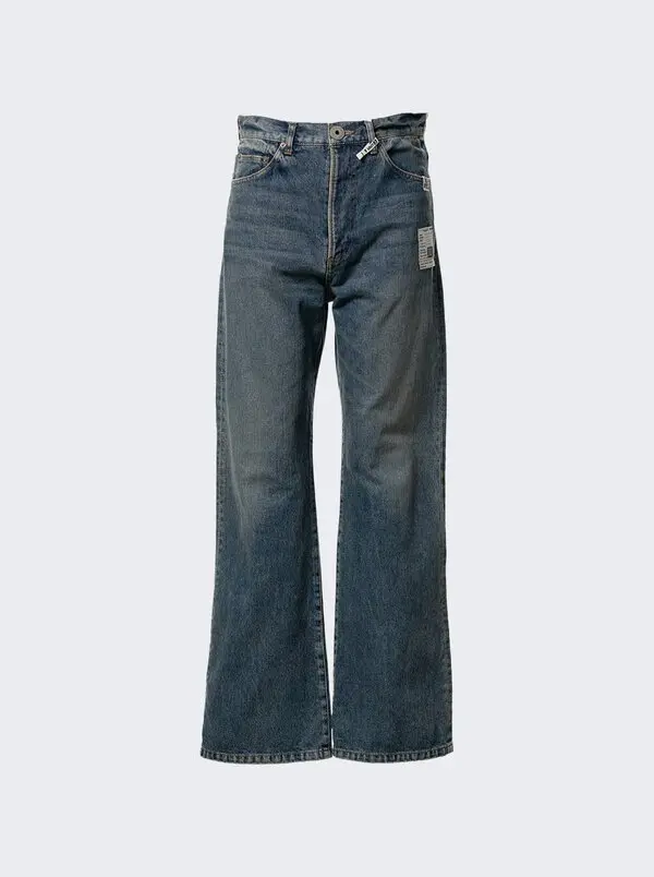 Mihara Yasuhiro Flare Tapered Jeans - Blue