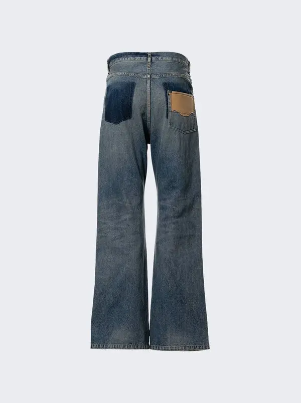 Mihara Yasuhiro Flare Tapered Jeans - Blue