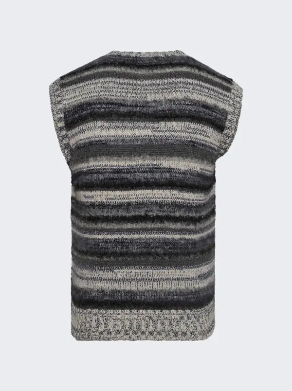 THE ELDER STATESMAN Boucle Mix Stripe Vest - Multi