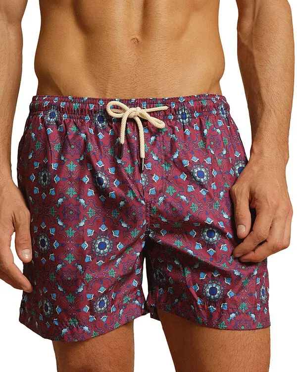 PENINSULA SWIMWEAR Drawstring Swim Shorts - Burgundy Rapallo
