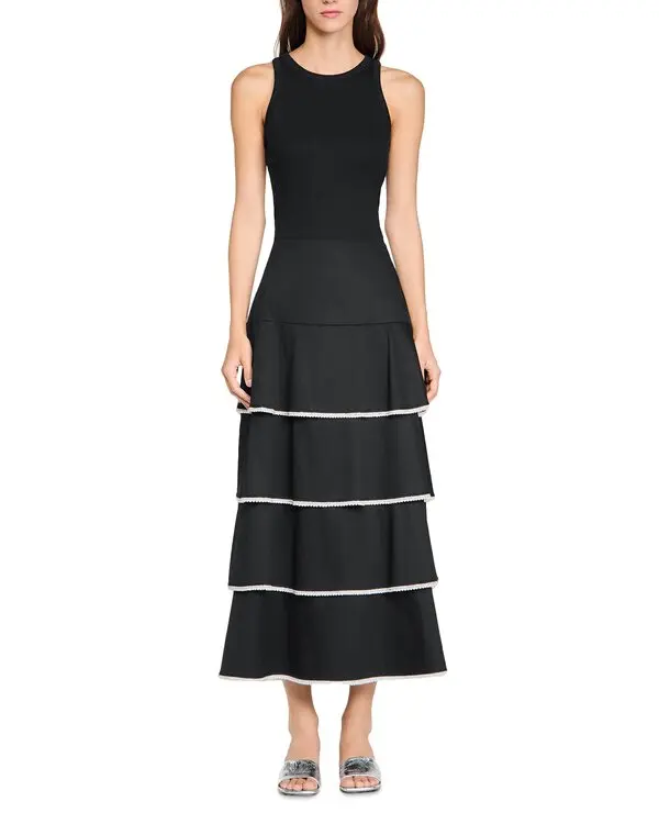 Sandro Long Tiered Skirt