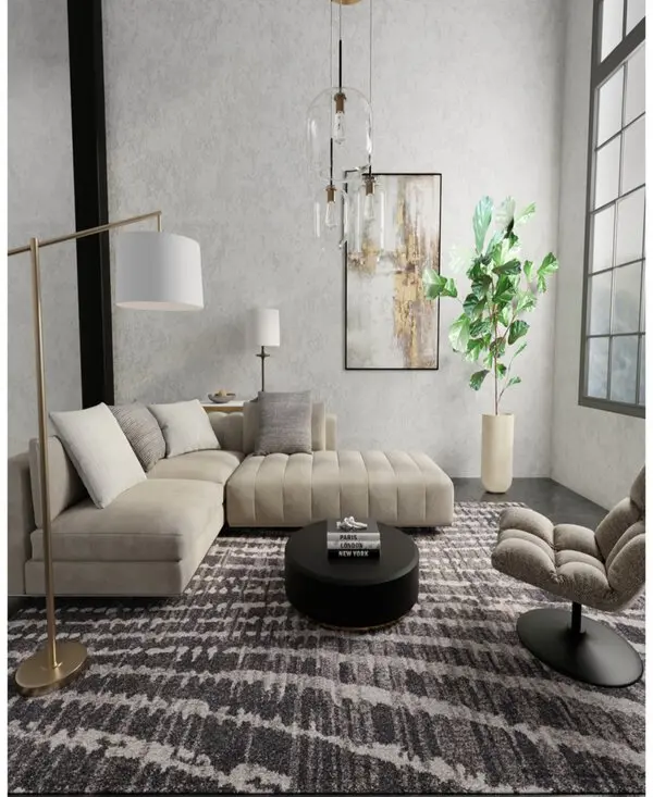 FEIZY Skyview Skv39qdf Area Rug 10' X 12'7 - Black