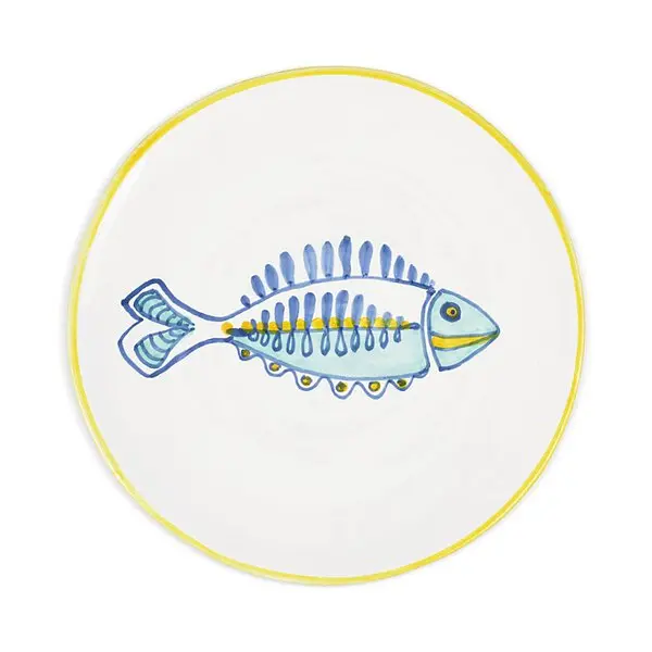 VIETRI Elba's Fish Lined Fin Salad Plate - Multi