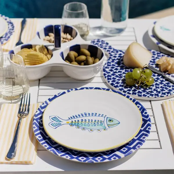 VIETRI Elba's Fish Lined Fin Salad Plate
