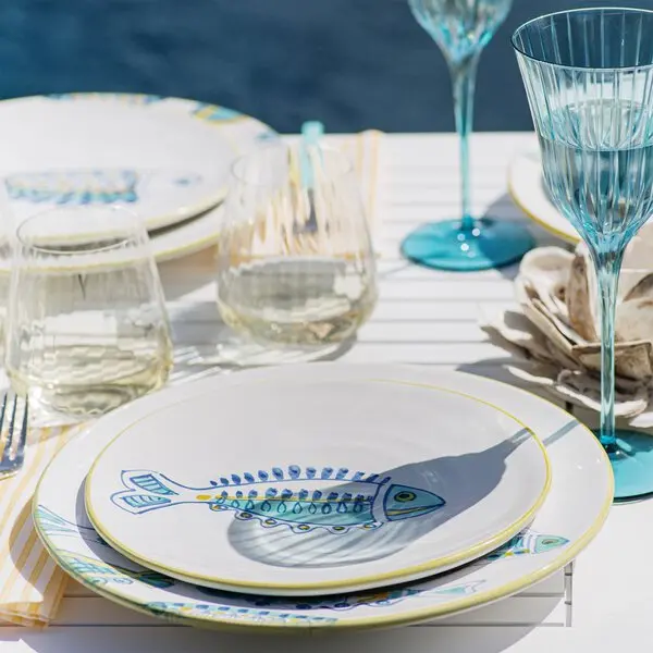 VIETRI Elba's Fish Lined Fin Salad Plate