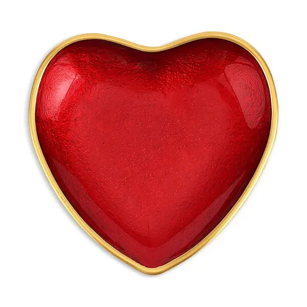 VIETRI Baroque Glass Heart Cocktail Plate - Red