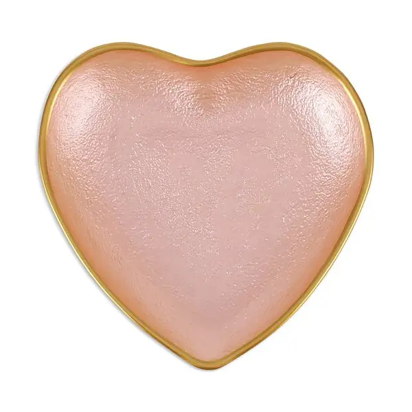 VIETRI Baroque Glass Heart Cocktail Plate - Pink