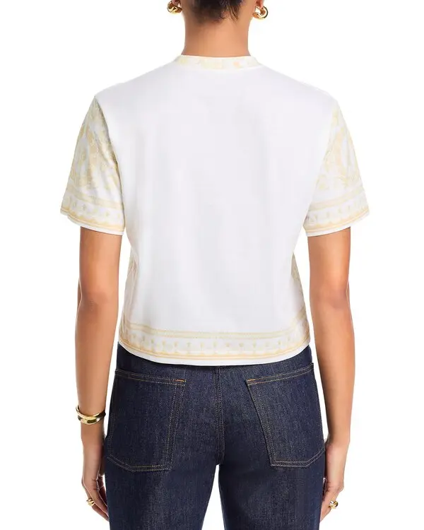 Versace Barocco Print Cotton Jersey Top
