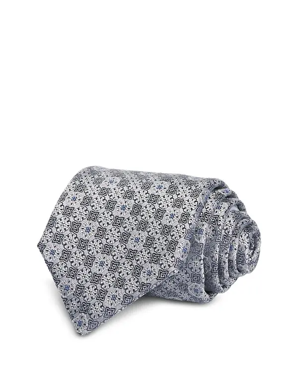 Canali Silk Medallion Tie - Grey
