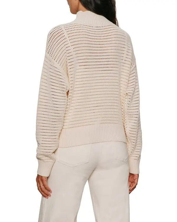 Sanctuary Quarter Zip Openwork Sweater