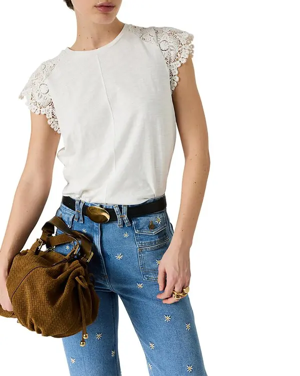 Gerard Darel Mishaelle Lace Sleeve Tee