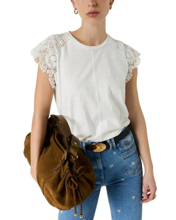 Gerard Darel Mishaelle Lace Sleeve Tee