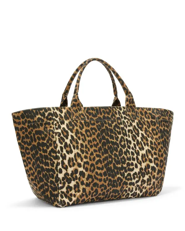 GANNI Xxl Daisy Duck Leopard Print Tote