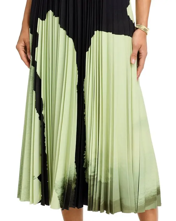 Jason Wu Collection Women's Watercolor Floral Matte Crepe Pleated Dress - Multi - Size 4 - Nori/Light Jade Multi