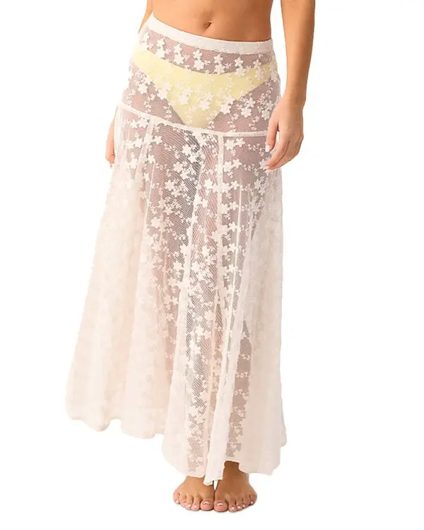 PQ SWIM Evie Lace Cover Up Skirt - Ivory