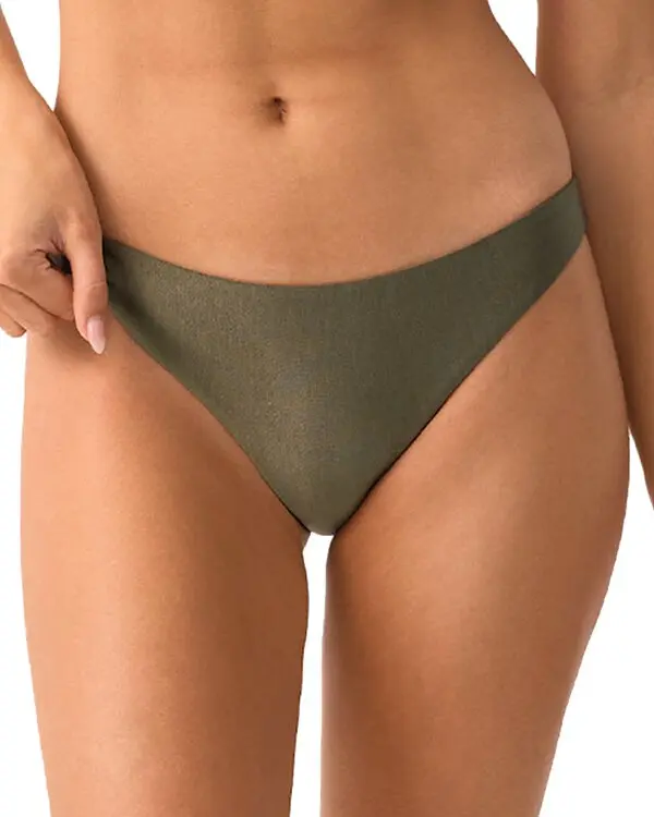 PQ SWIM Basic Ruched Bikini Bottoms - Olive