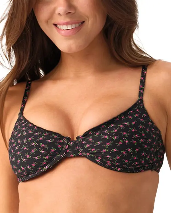 PQ Embroidered Underwire Bikini Top - Rosebud