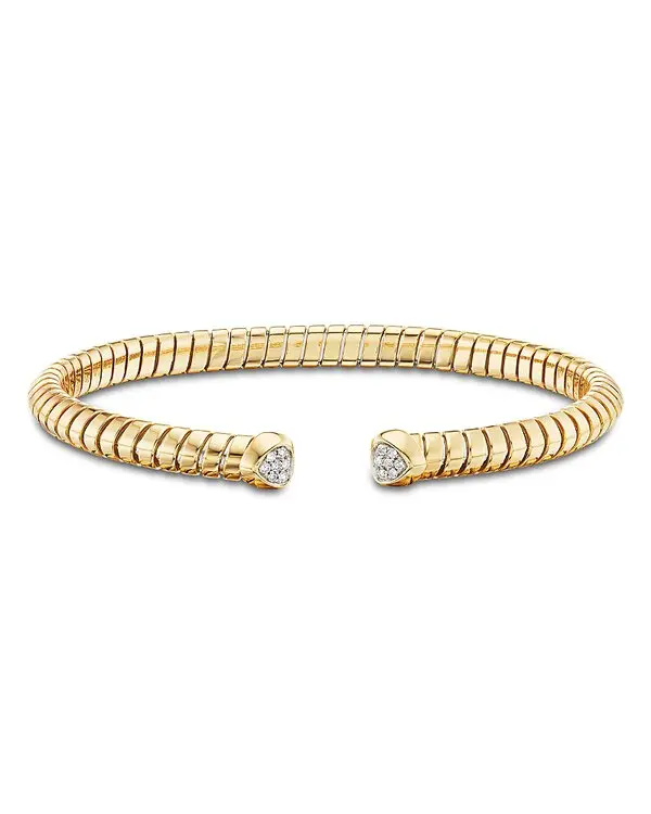 Marina B 18k Yellow Trisolina Diamond Bangle Bracelet - Gold