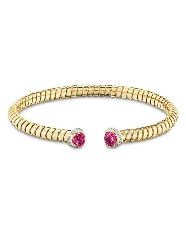 Marina B 18k Yellow Trisolina Ruby & Diamond Bangle Bracelet - Gold
