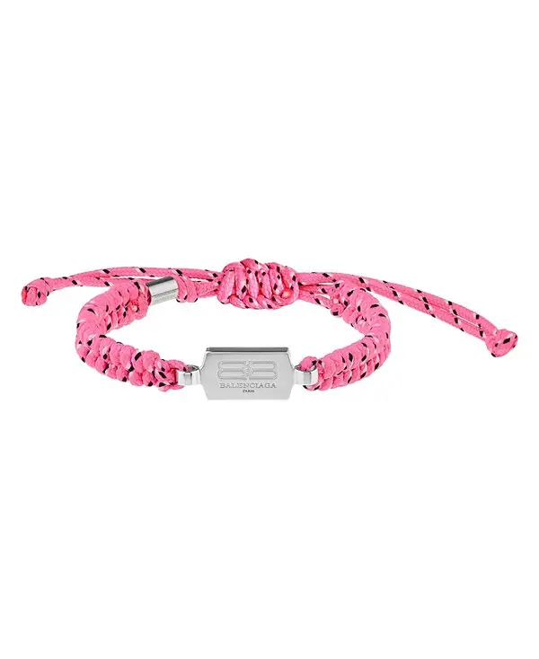 Balenciaga Saint-germain Lace Bracelet - Pink/black/white/shiny Silver