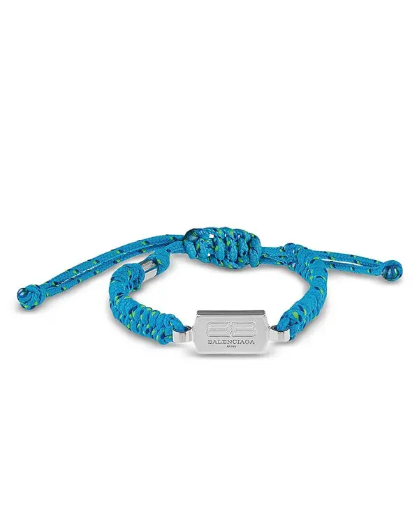 Balenciaga Saint-germain Lace Bracelet - Turquoise/black/green/shiny Silver