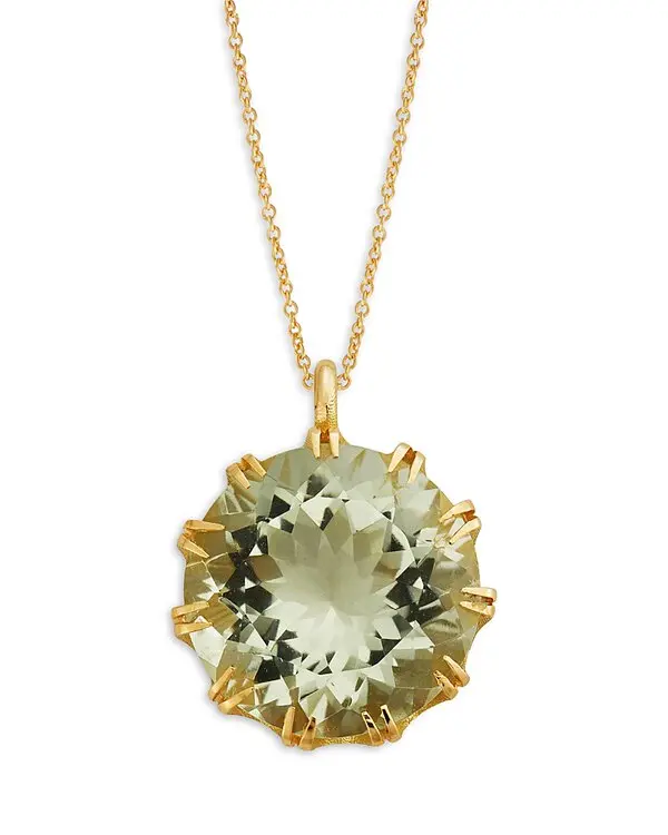 Ileana Makri 18k Prasiolite Fine Crown Pendant - Yellow Gold