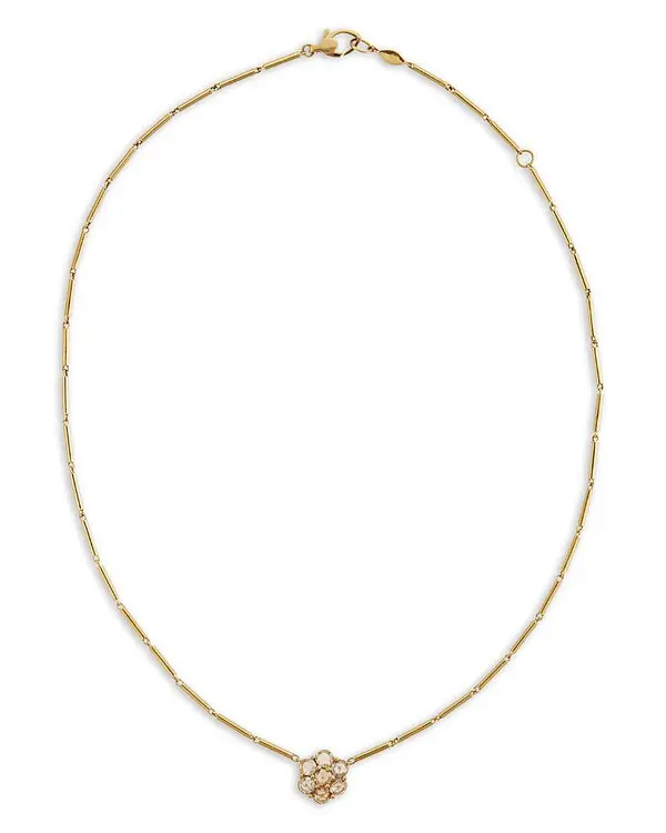 Ileana Makri 18k Champagne Diamond Daisy Pendant Necklace - Yellow Gold