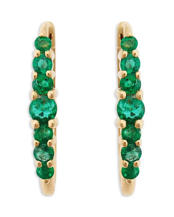 Ileana Makri 18k Fine Rivulet Emerald Hoop Earrings - Yellow Gold