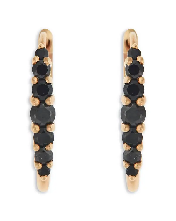 Ileana Makri 18k Fine Rivulet Black Diamond Hoop Earrings - Yellow Gold
