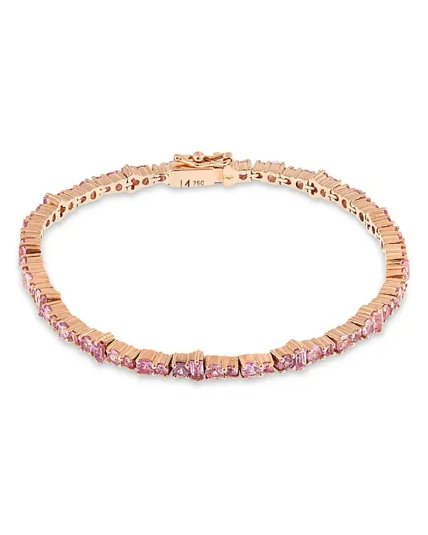Ileana Makri 18k Rose Gold Pink Sapphire Link Bracelet - Yellow Gold