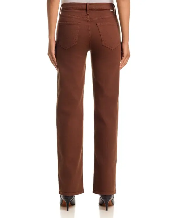 MOTHER The Kick It High Rise Straight Jeans - Bison