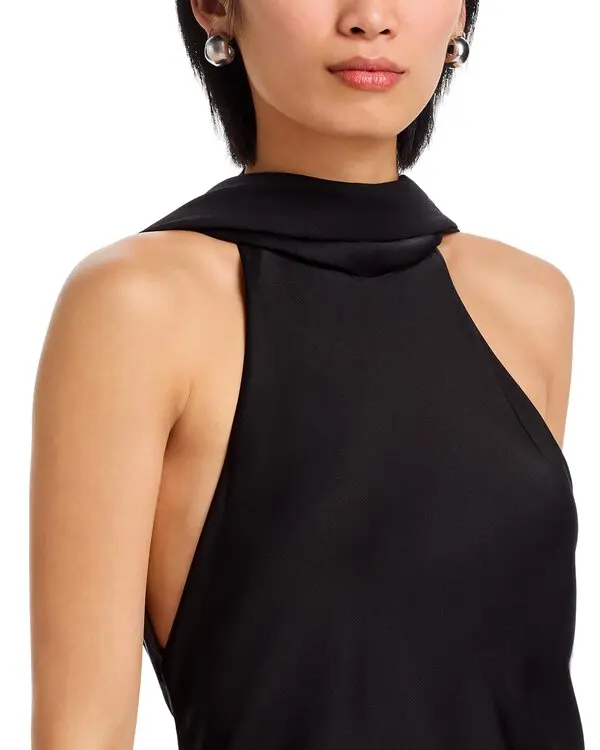 Simkhai Samira Draped Neck Top - Black