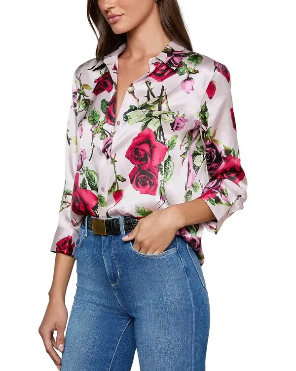L'Agence Dani Silk Blouse - Pink Multi