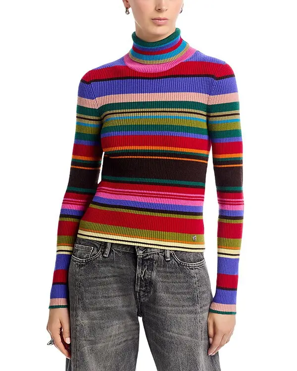 Acne Studios Striped Wool Sweater - Red/purple