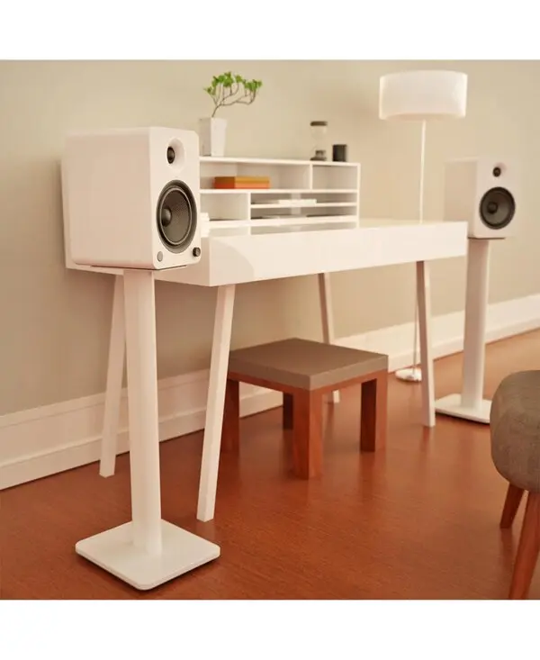 KANTO Sp26pl 26" Bookshelf Speaker Stands With Rotating Top Plates And Cable Management Pair