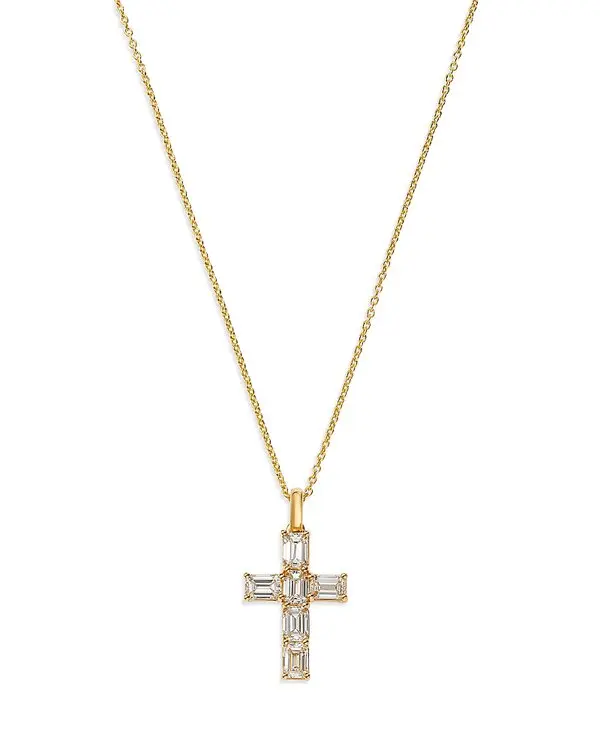 Roberto Coin 18k Yellow Diamond Cross Pendant Necklace - Gold