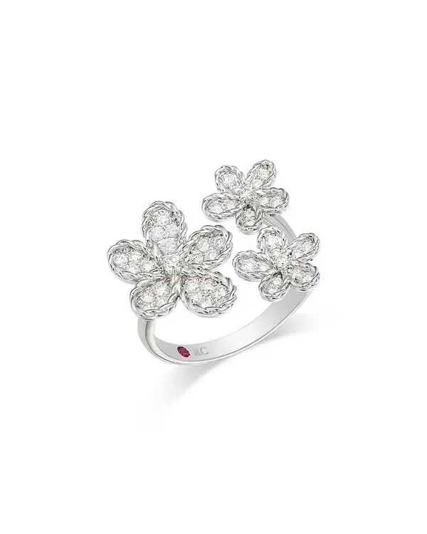 Roberto Coin 18k Gold Jasmine Diamond Flower Ring - White