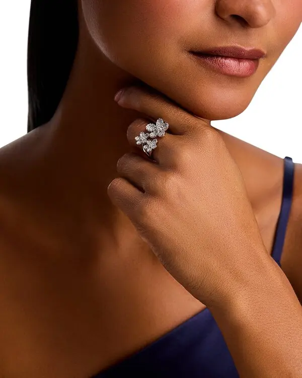 Roberto Coin 18k Gold Diamond Triple Flower Cluster Ring