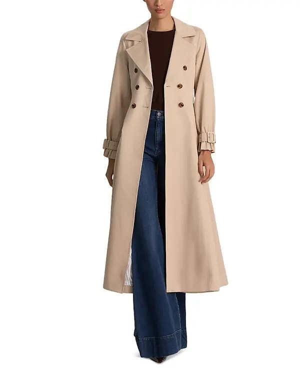 Alice + Olivia Ellie Godet Maxi Trench Coat