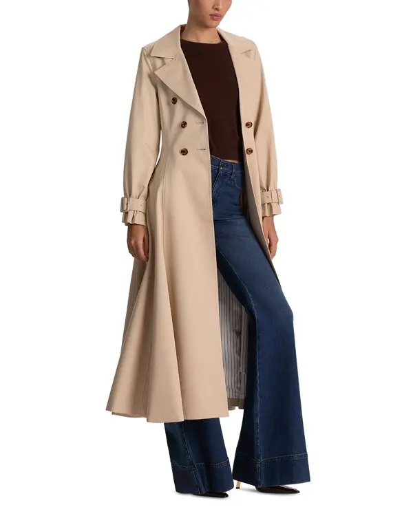 Alice + Olivia Ellie Godet Maxi Trench Coat