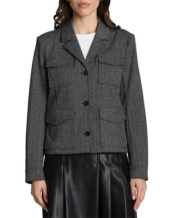 Bagatelle Notch Collar Knit Jacquard Jacket
