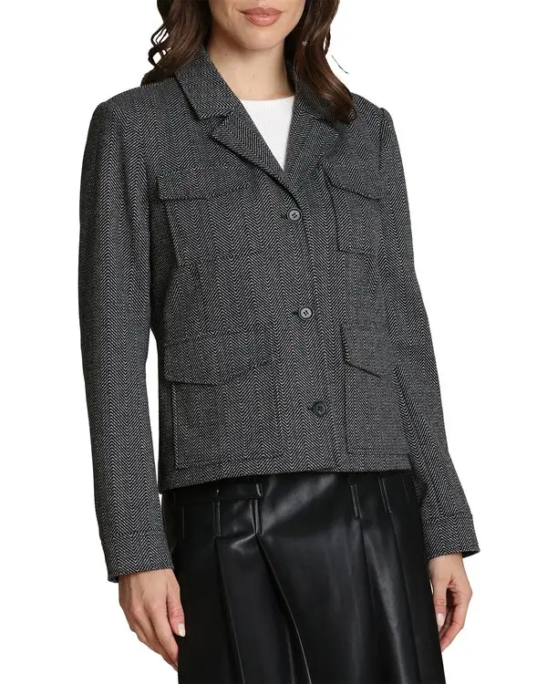 Bagatelle Notch Collar Knit Jacquard Jacket