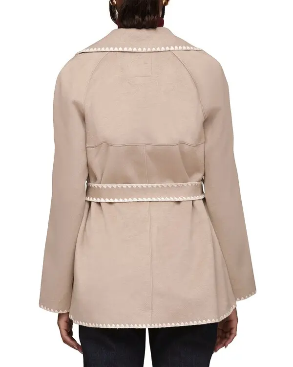Bagatelle Belted Jacket With Crochet Trim