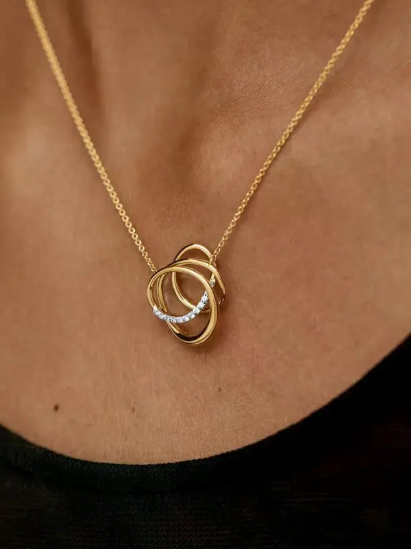 Monica Vinader Interlocking Circles Diamond Necklace