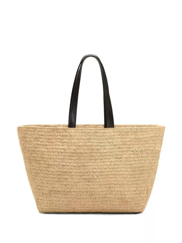 AMI Paris Raffia Tote Bag With De Coeur Patch