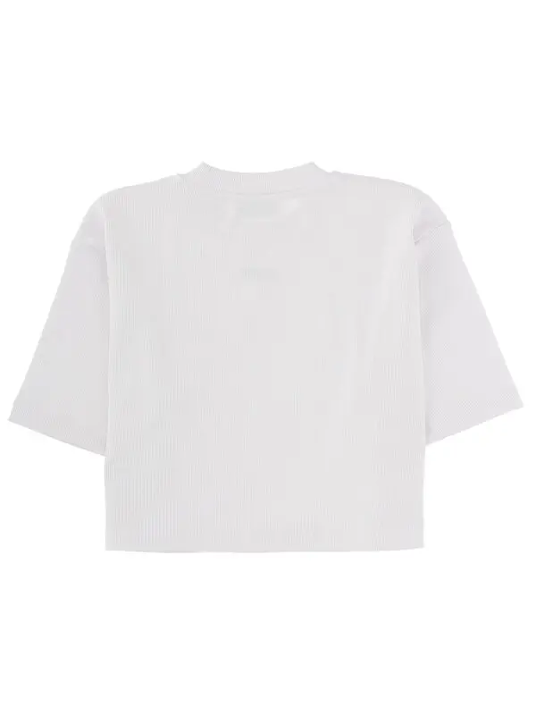 Off-White Cropped T-shirt With Logo - White