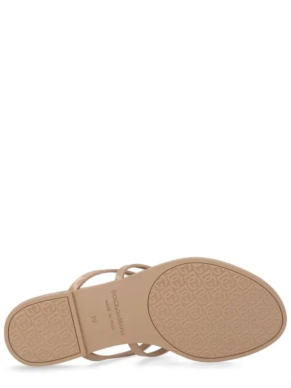 Dolce & Gabbana Slides With Logo - Beige